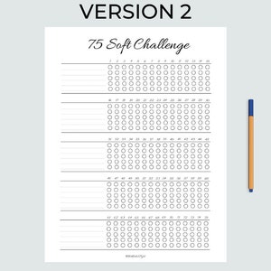 75 Soft Challenge, 75 Day Tracker Printable, 75 Day Habit Tracker, 2 ...