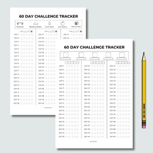 60 Day Hard Challenge Tracker , Printable 60 Day Tracker , 60 Hard ...