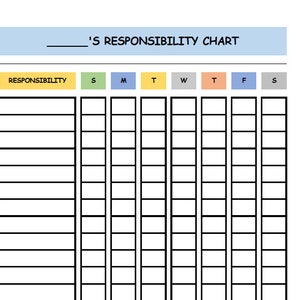 Printable Kid's Chore Chart - EDITABLE; Child Responsibility Chart ...
