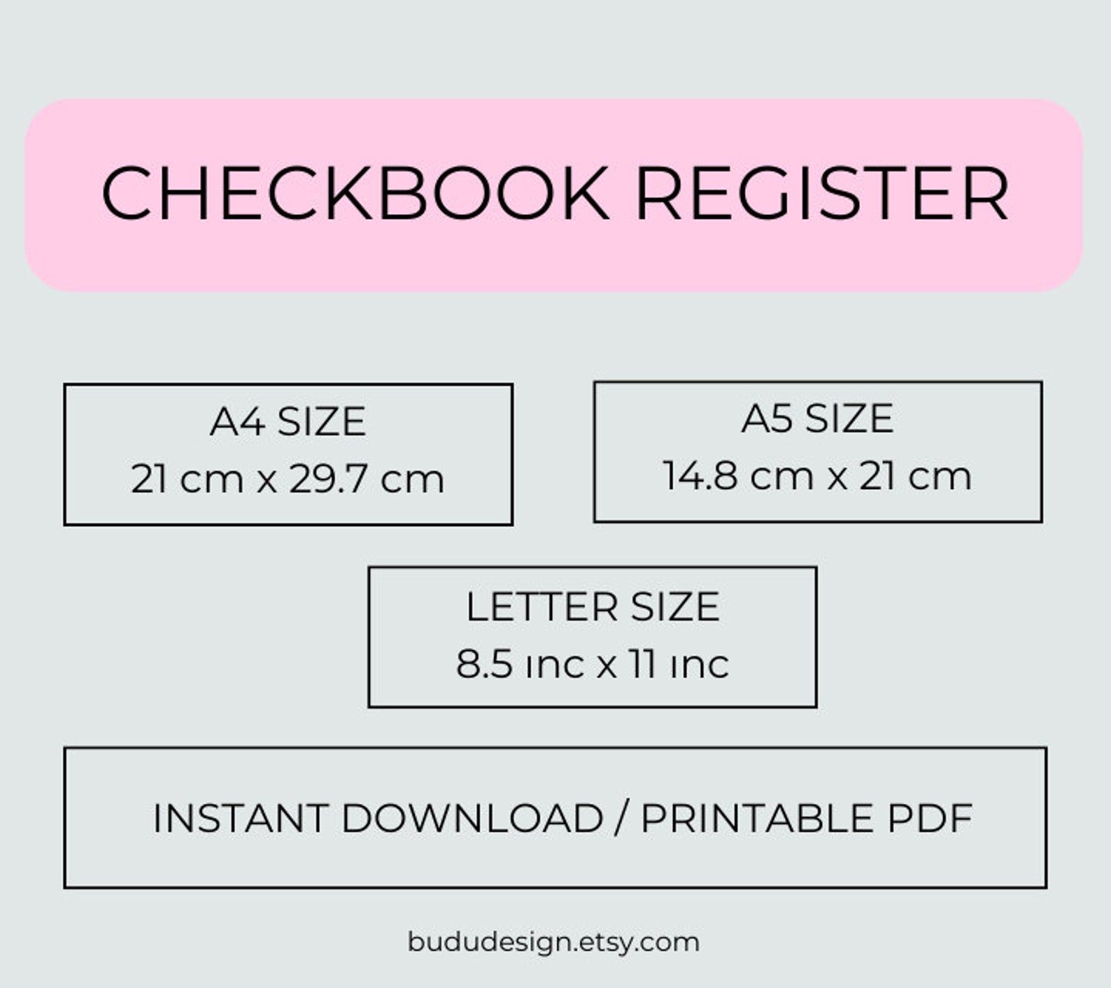 Printable Checkbook Register, Checkbook Balance Log, Checkbook ...