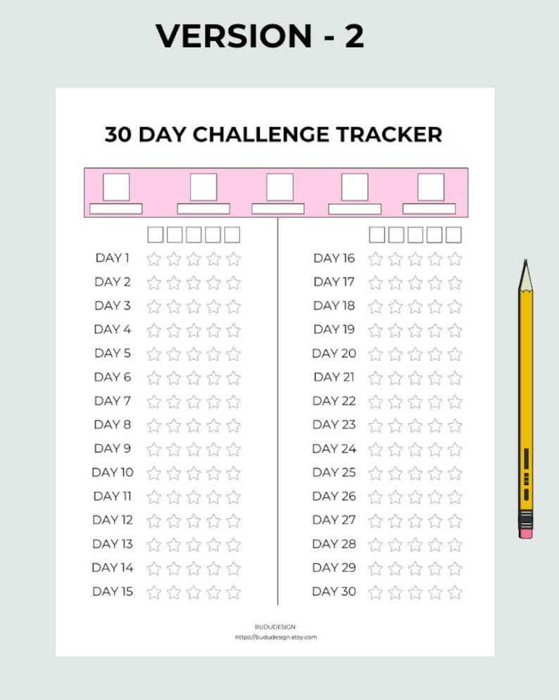 30 Day Hard Challenge Tracker , 30 Day Tracker , 30 Hard Challenge ...