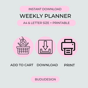 Weekly Planner Printable , Minimalist Weekly to Do List , 8.5 X 11 Inc ...