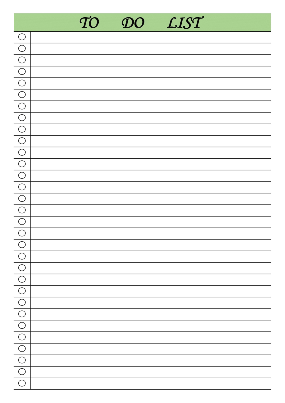 To Do List Set of 3 Wide and Narrow Plain Lined Letter Writing Paper ...