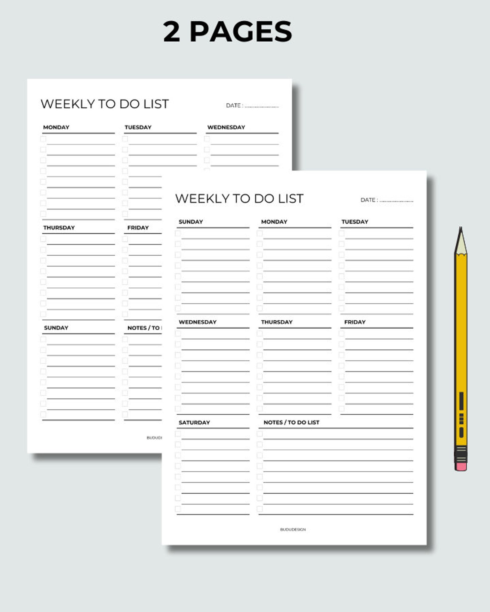 Weekly to Do List Planner Printable, Weekly Planner, Weekly Task List ...