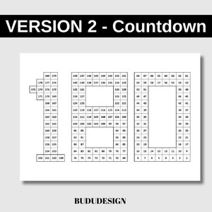 180 Day Challenge Tracker | 180 Day Countdown | 180 Envelope Challenge ...