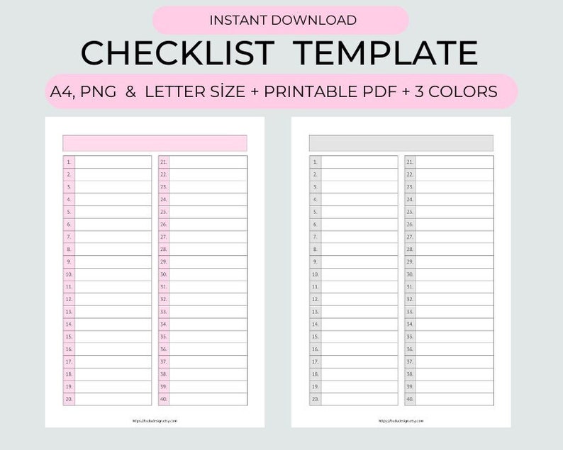 Blank Checklist Template Printable Colors 3 , Simple Checklist Template ...