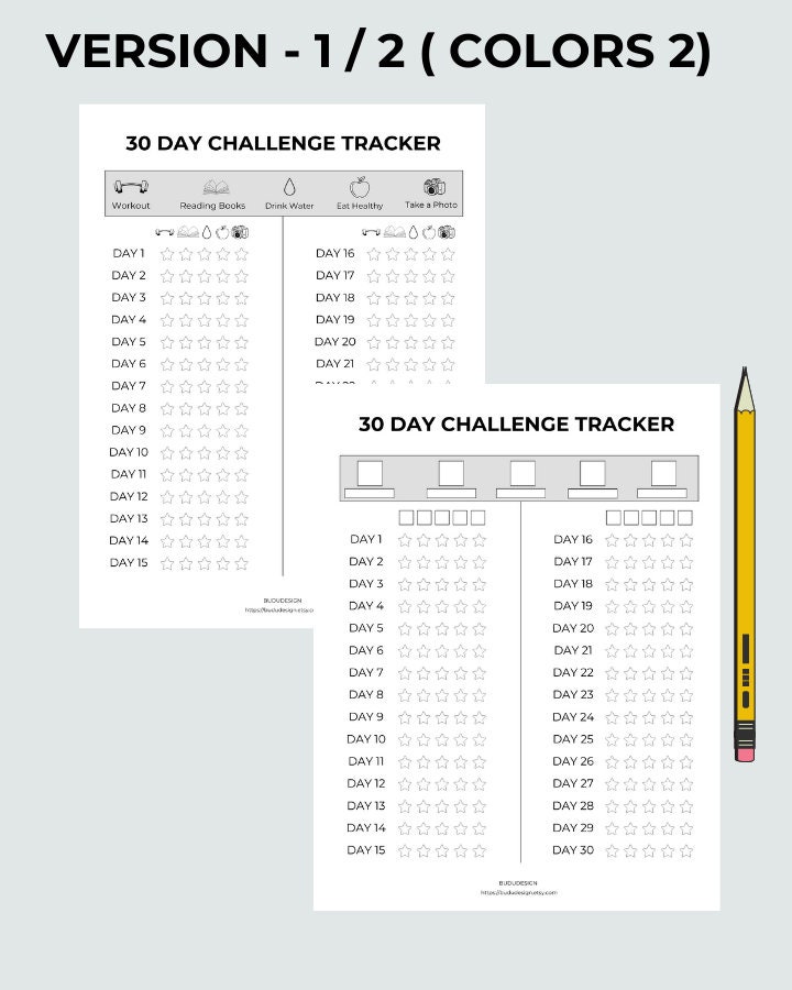 30 Day Hard Challenge Tracker , 30 Day Tracker , 30 Hard Challenge ...