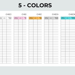 Printable Checkbook Register, Checkbook Balance Log, Checkbook ...