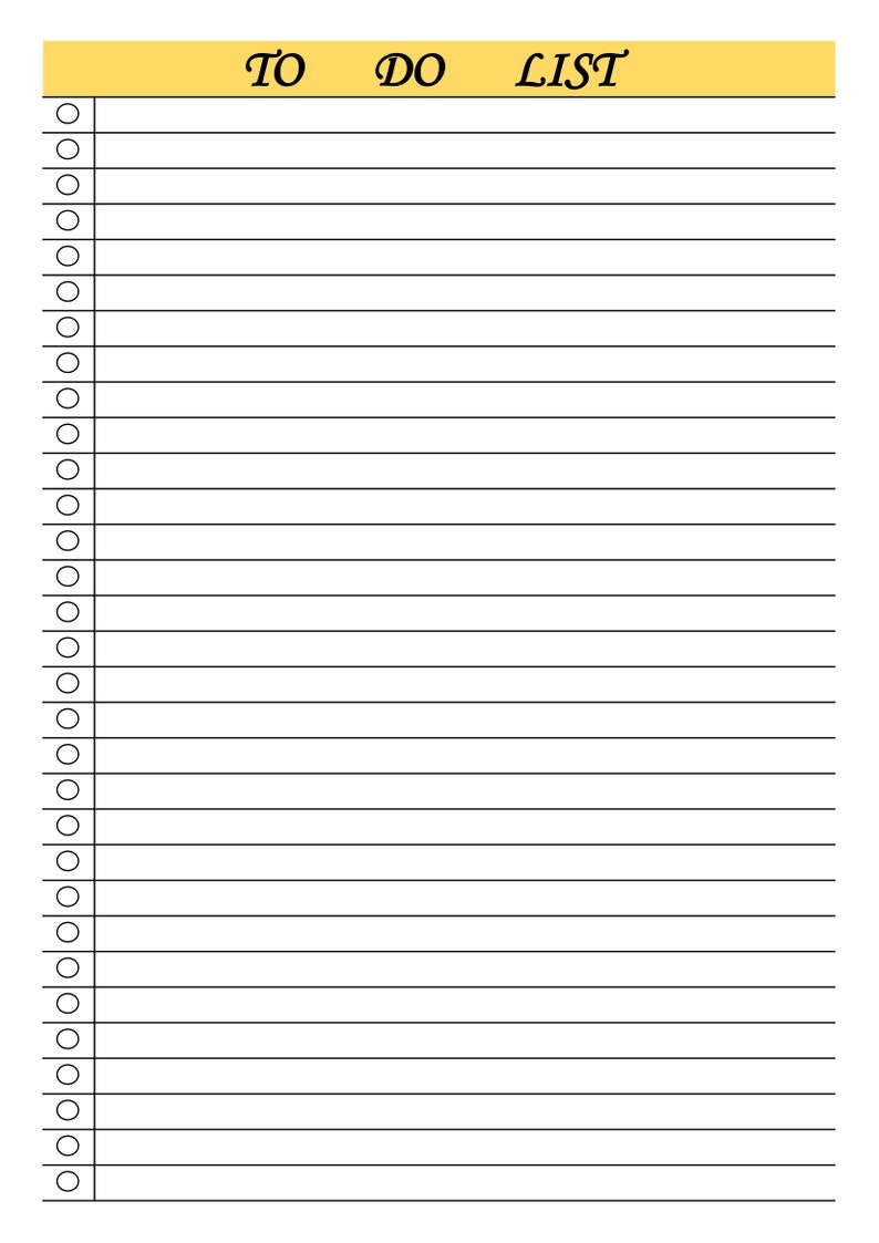 To Do List Set of 3 Wide and Narrow Plain Lined Letter Writing Paper ...