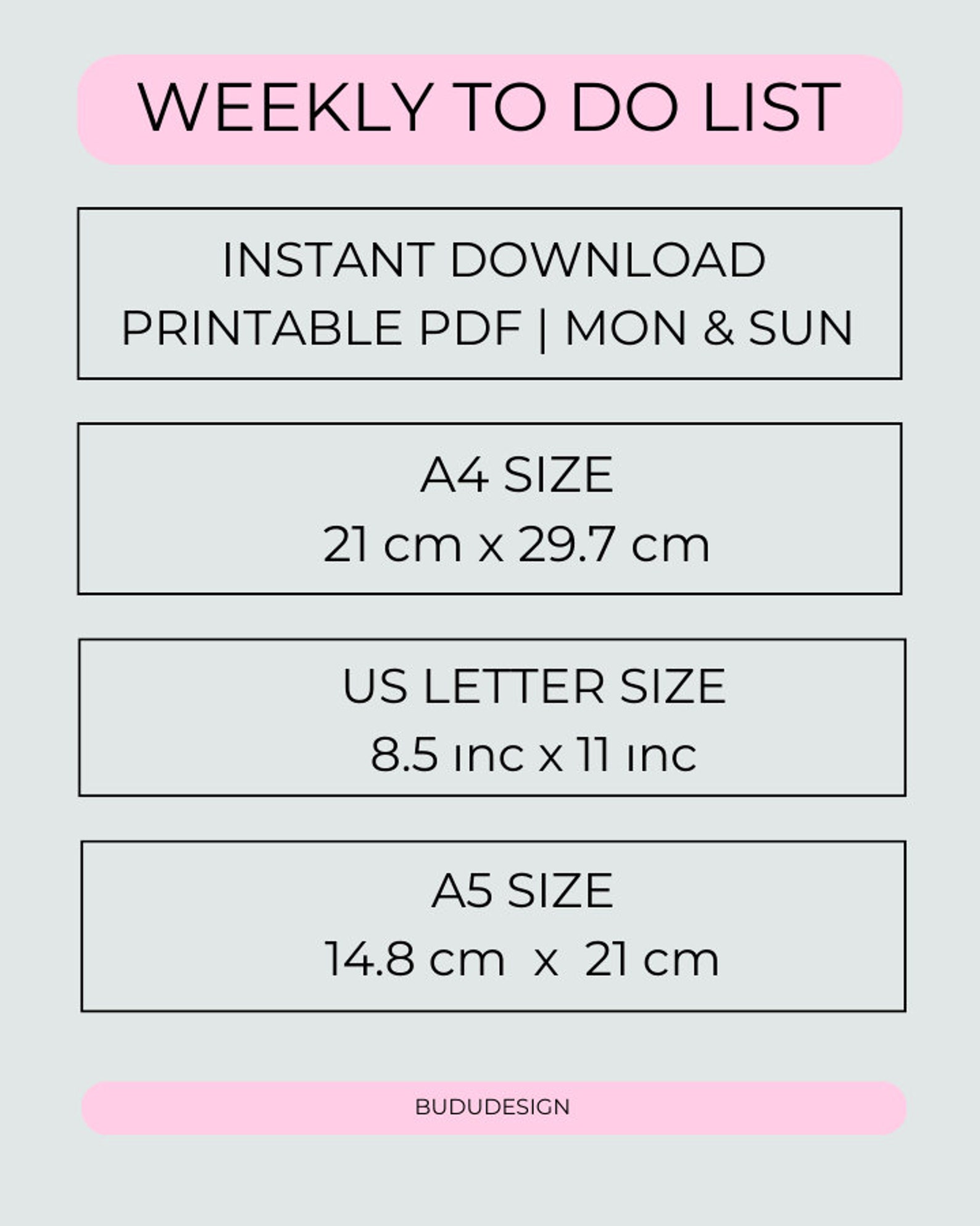 Weekly to Do List Planner Printable, Weekly Planner, Weekly Task List ...