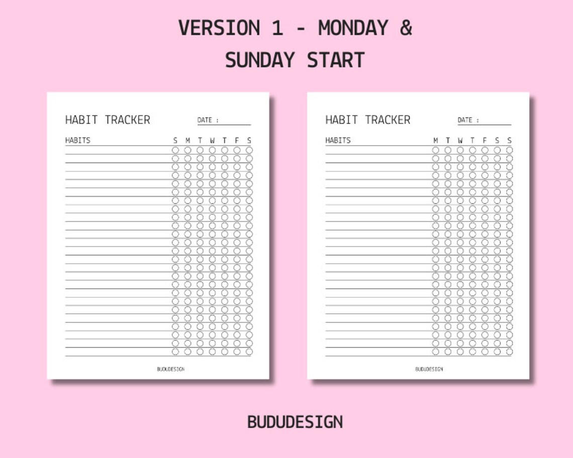 Weekly Habit Tracker Printable, Habit Tracker Template, Routine Tracker ...