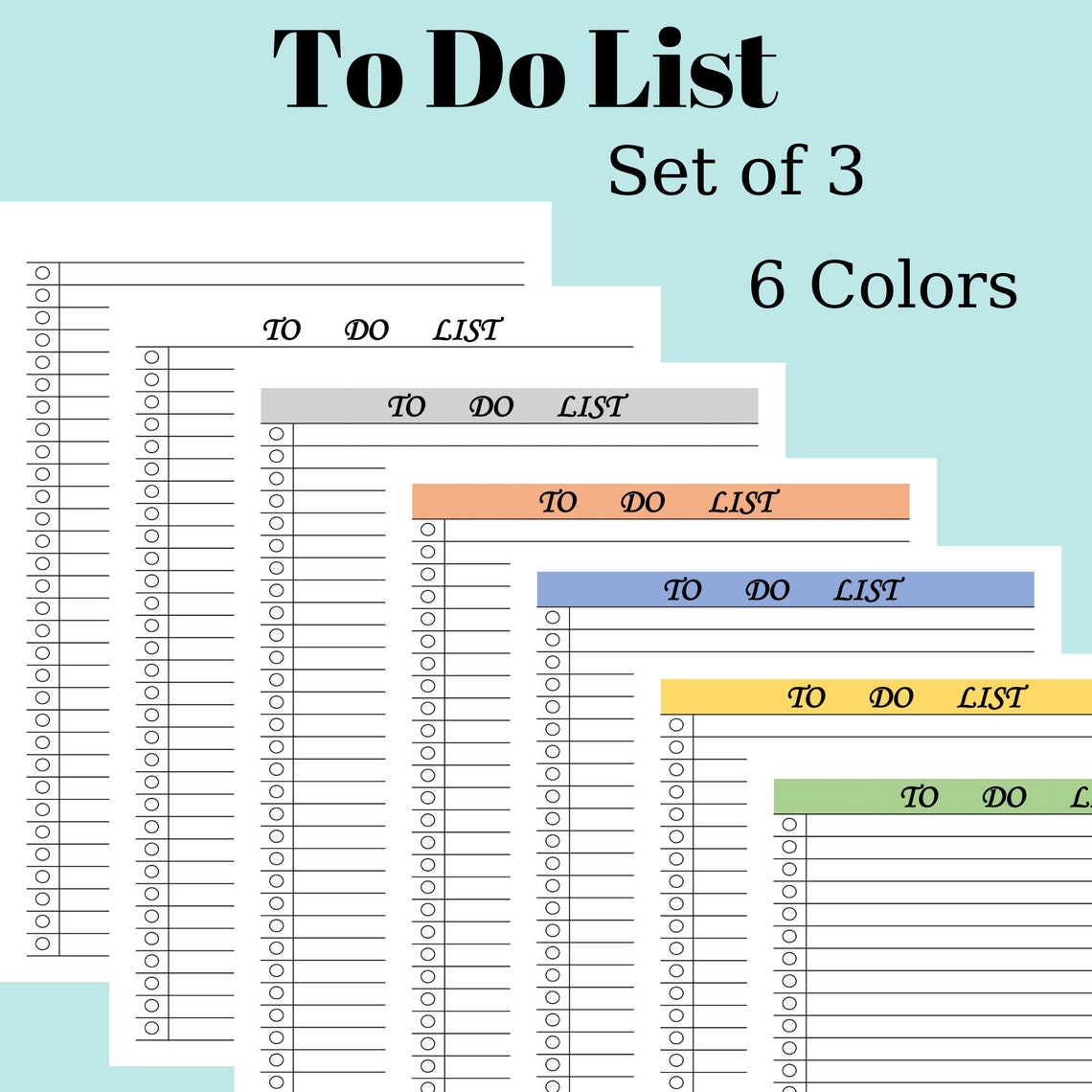 To Do List Set of 3 Wide and Narrow Plain Lined Letter Writing Paper ...