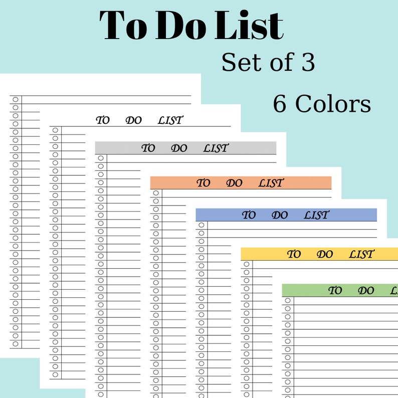 To Do List Set of 3 Wide and Narrow Plain Lined Letter Writing Paper ...