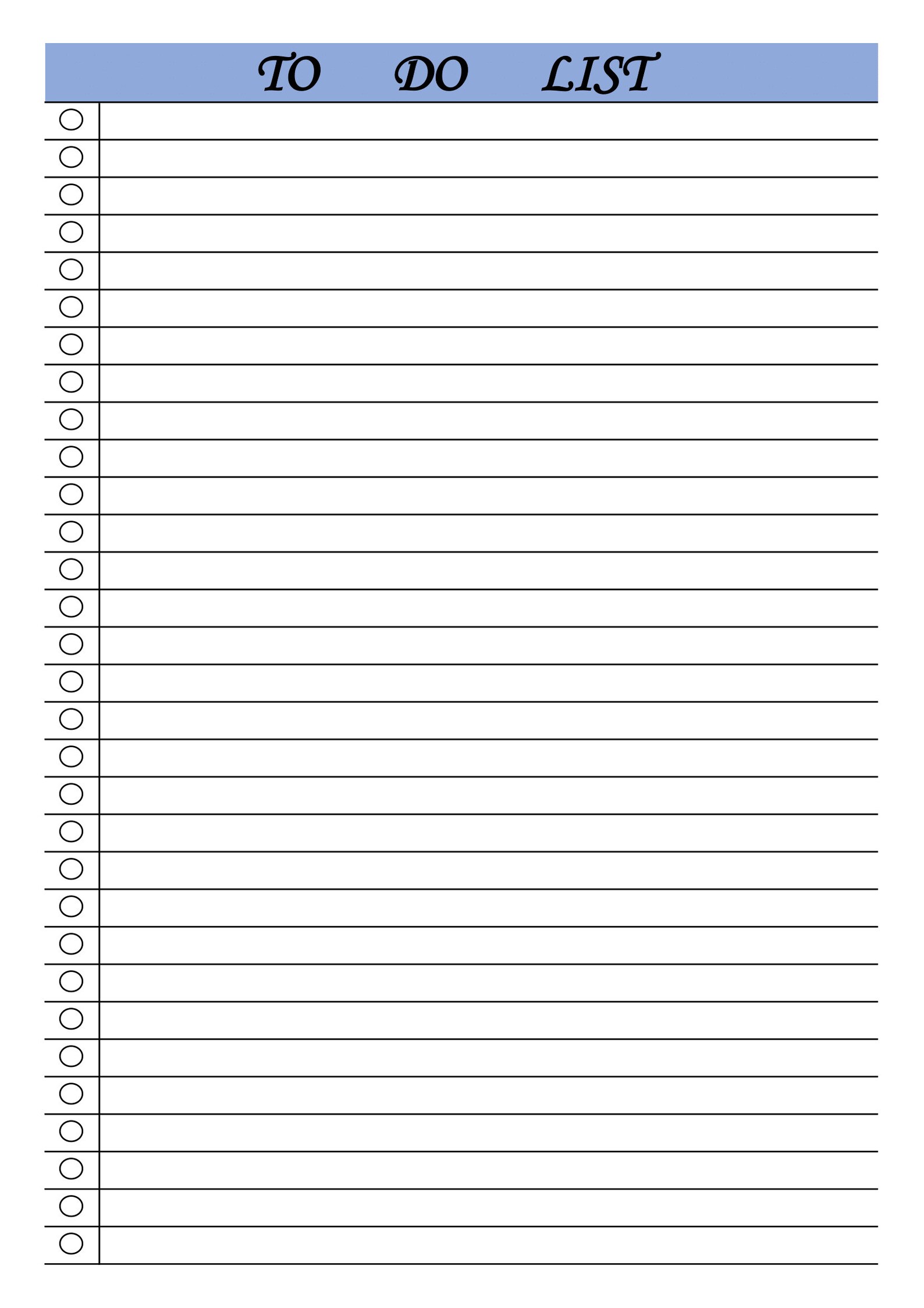 To Do List Set of 3 Wide and Narrow Plain Lined Letter Writing Paper ...