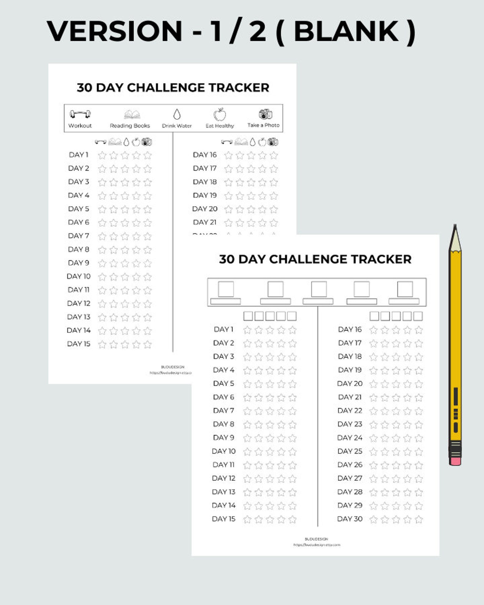 30 Day Hard Challenge Tracker , 30 Day Tracker , 30 Hard Challenge ...