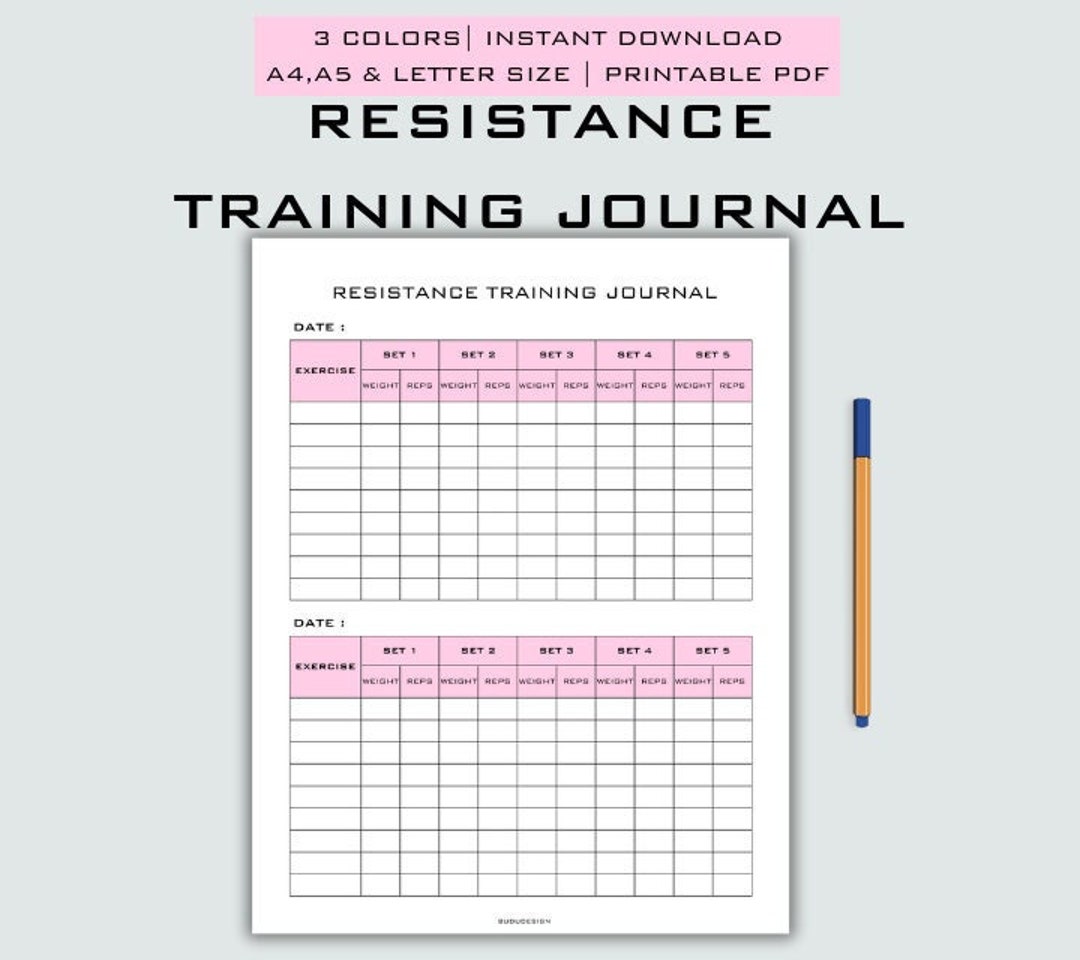 Resistance Training Journal, Lifting Journal, Lifting Program ...