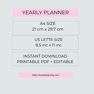 Yearly Planner on 1 Page Landscape, Year at a Glance, Yearly Plan ...