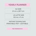 Yearly Planner on 1 Page Landscape, Year at a Glance, Yearly Plan ...