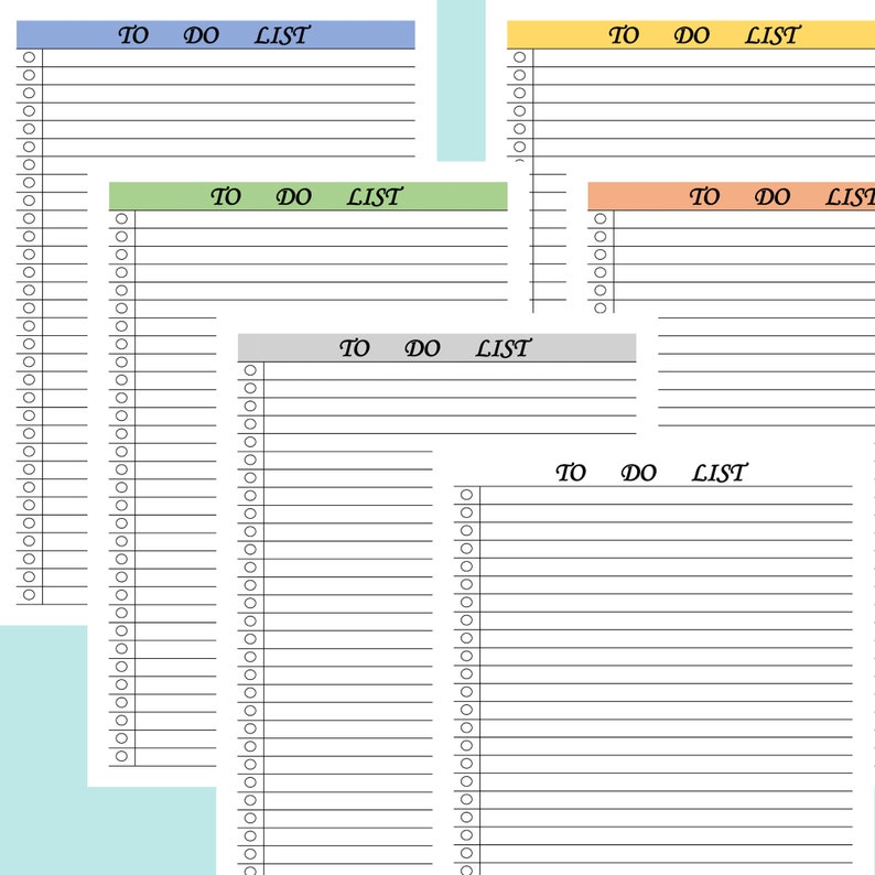 To Do List Set of 3 Wide and Narrow Plain Lined Letter Writing Paper ...