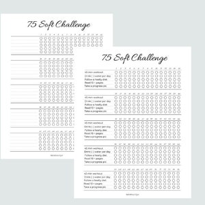 75 Soft Challenge, 75 Day Tracker Printable, 75 Day Habit Tracker, 2 ...