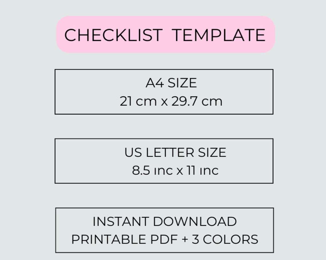 Blank Checklist Template Printable Colors 3 , Simple Checklist Template ...