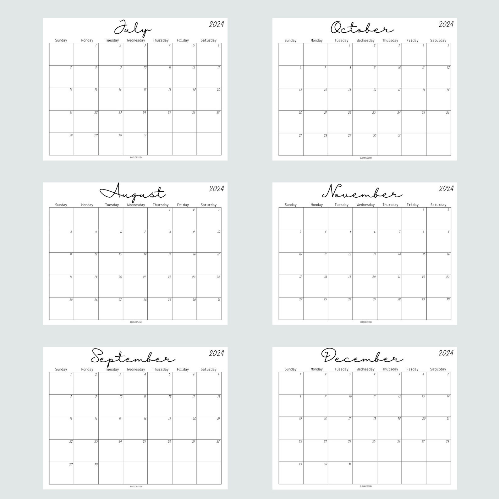 2024 Calendar, Printable, Minimalist Simple Calendar , 11 X 8.5 Inc ...