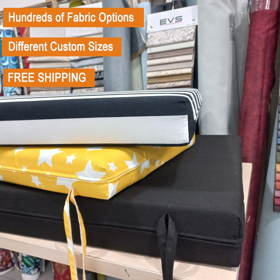 Custom Black and White Design Bench Cushion Cover - Available in Sizes ...