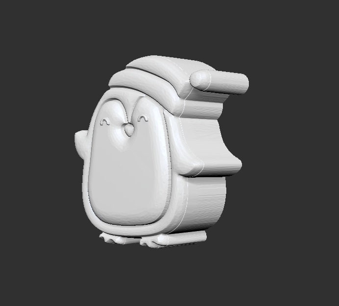Joyful Little Penguin STL File for 3d Printing - Laser CNC Router - 3D ...