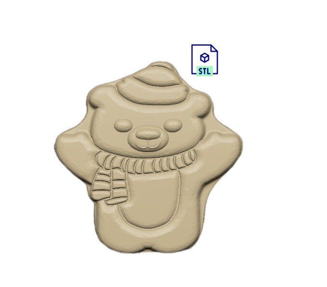 Kawaii Winter Polar Bear STL File for 3d Printing - Laser CNC Router ...