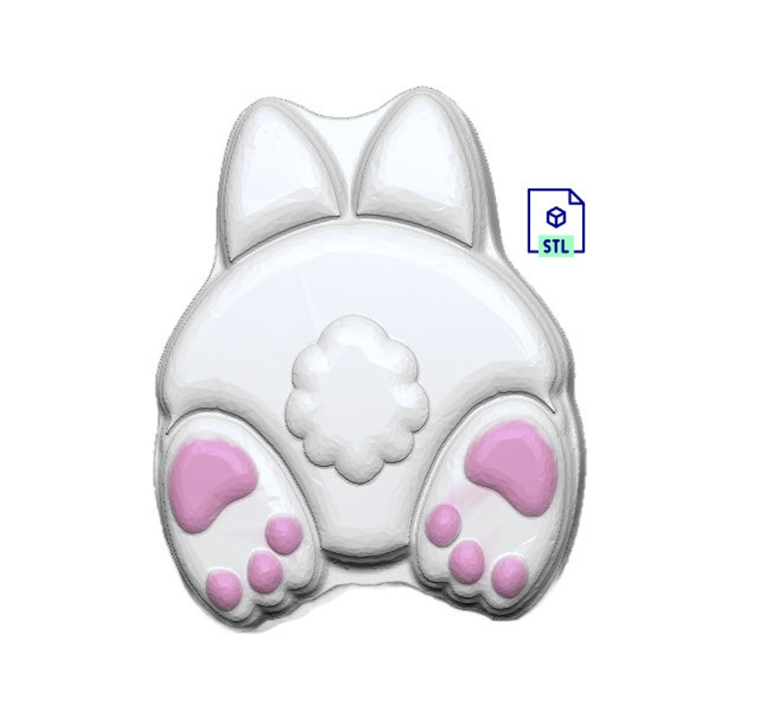 Cute Bunny Backside STL File for 3d Printing - Laser CNC Router - 3D ...