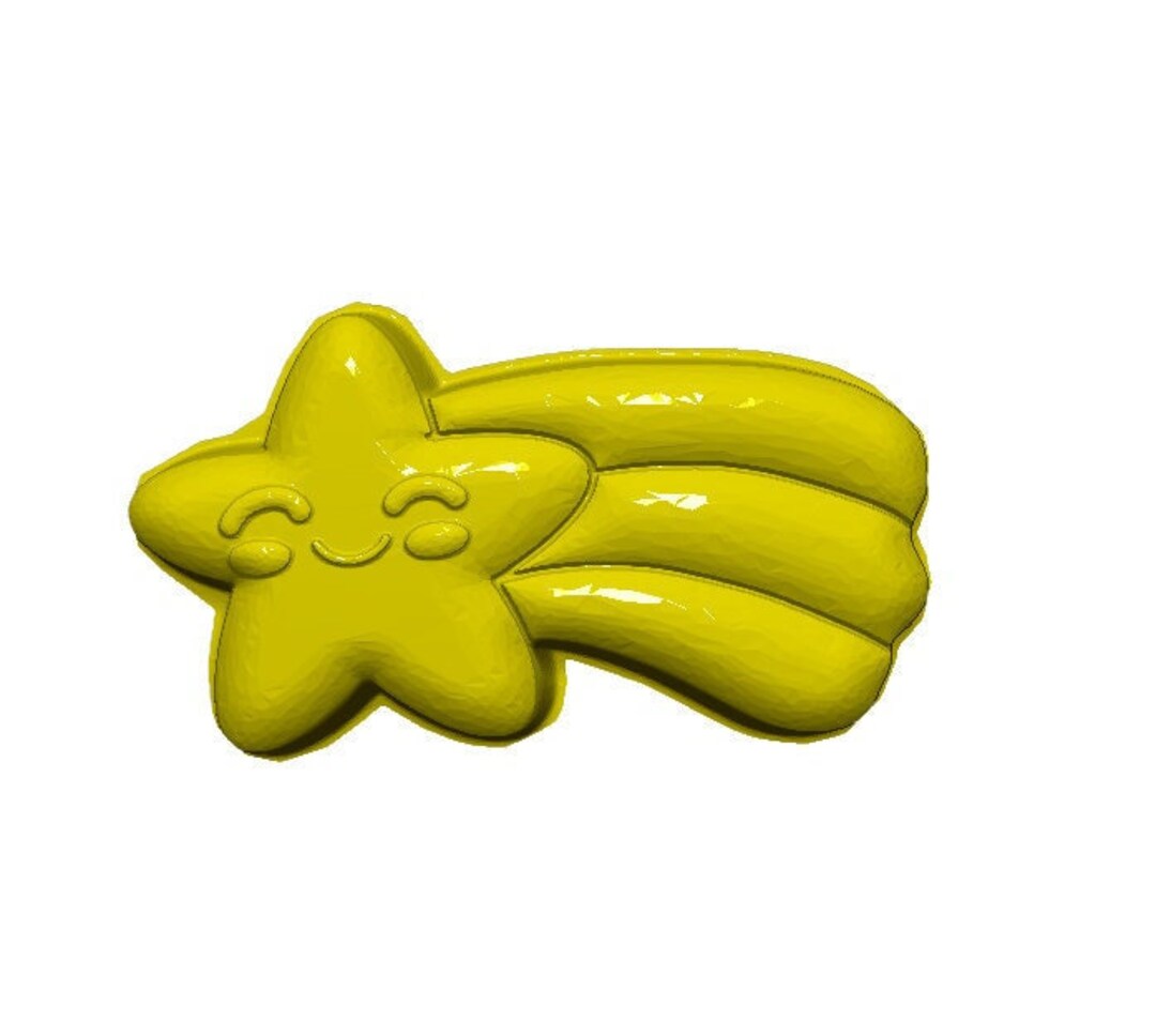 Kawaii Shooting Star STL File for 3d Printing - Laser CNC Router - 3D ...