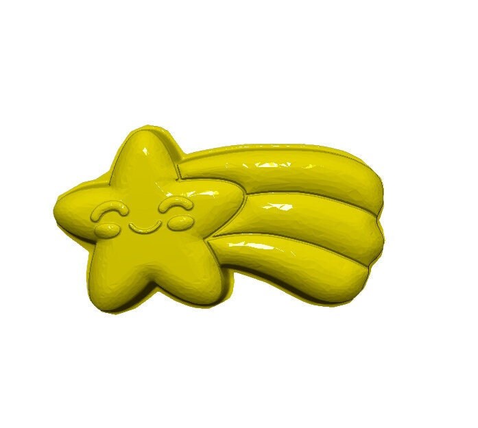 Kawaii Shooting Star STL File for 3d Printing Laser CNC Router 3D ...