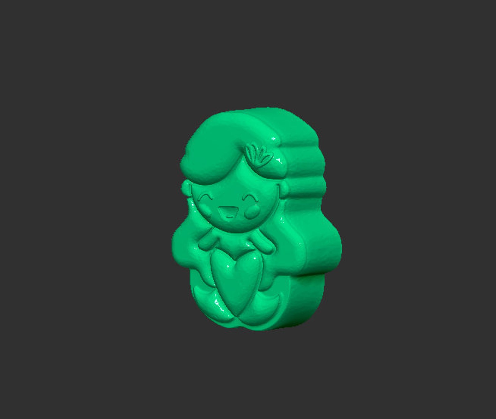 Cute Little Mermaid STL File for 3d Printing - Laser CNC Router - 3D ...