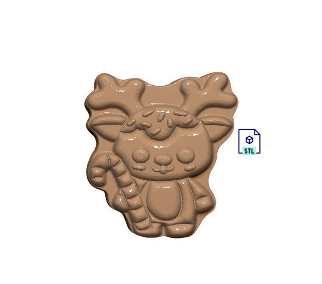 Kawaii Frosted Reindeer STL File for 3d Printing - Laser CNC Router ...