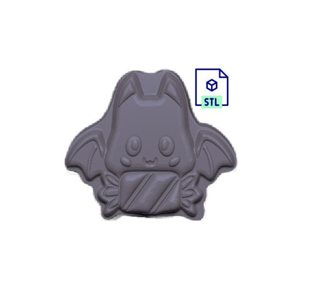 Kawaii Bat on Skull STL File for 3d Printing - Laser CNC Router - 3D ...
