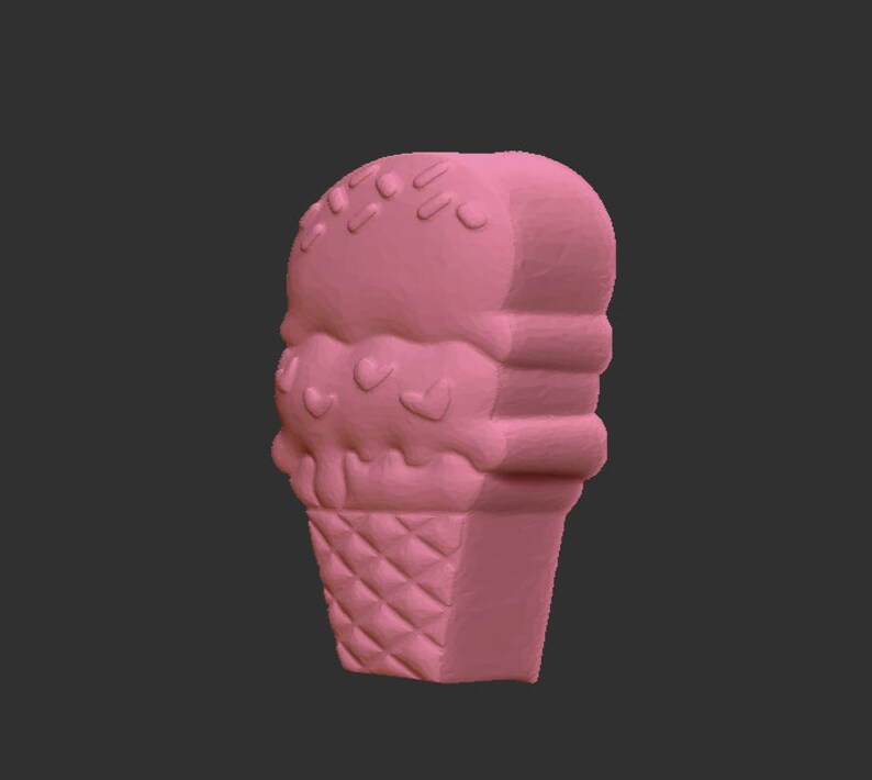 Double Scoop Ice Cream Cone STL File for 3d Printing Laser CNC Router ...