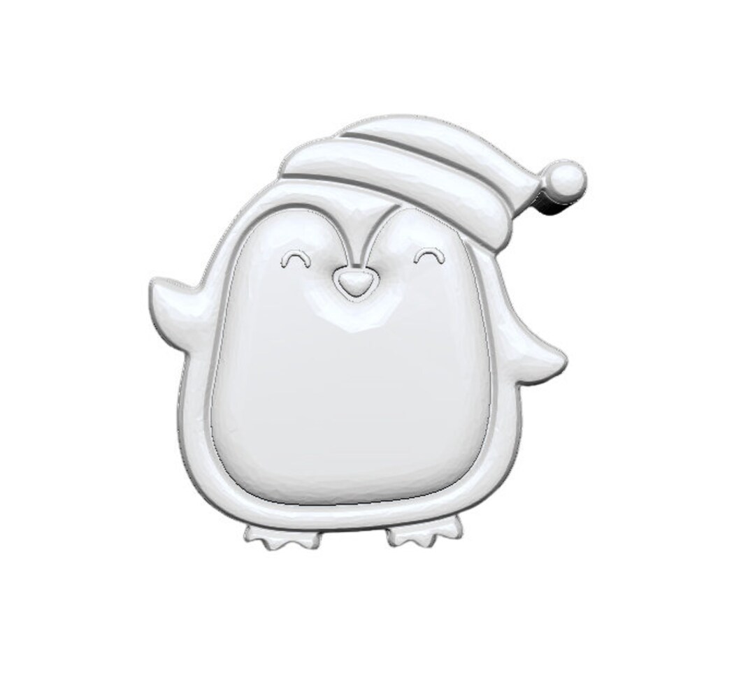 Joyful Little Penguin STL File for 3d Printing - Laser CNC Router - 3D ...