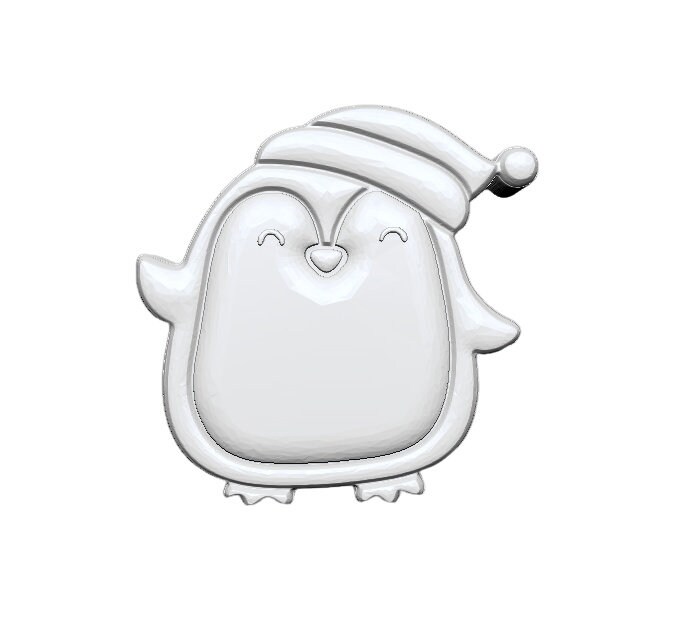 Joyful Little Penguin STL File for 3d Printing - Laser CNC Router - 3D ...