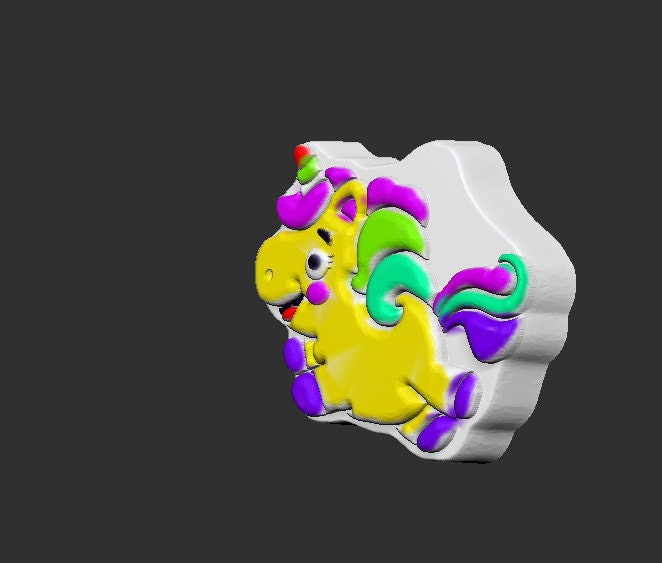 Kawaii Thick Unicorn STL File for 3d Printing - Laser CNC Router - 3D ...