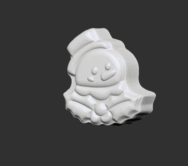 Kawaii Snowman With Holly STL File for 3d Printing - Laser CNC Router ...