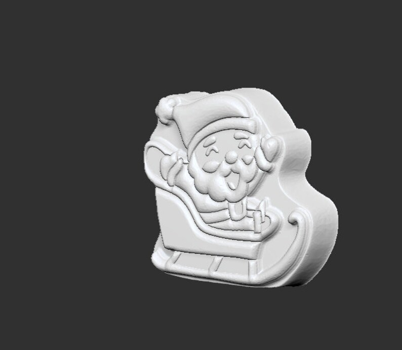 Kawaii Santa in Sleigh STL File for 3d Printing Laser CNC Router 3D ...