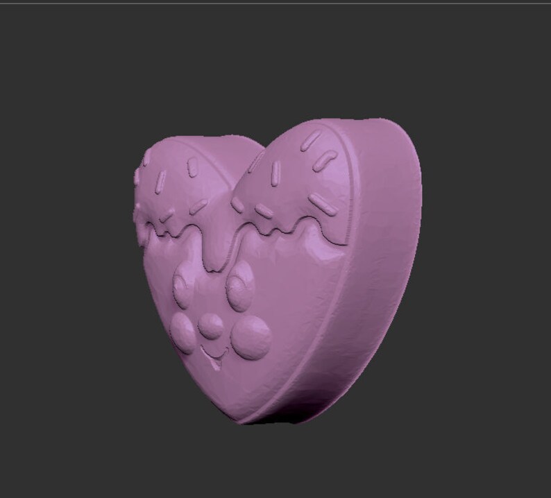 Kawaii Frosted Heart STL File for 3d Printing Laser CNC Router 3D ...