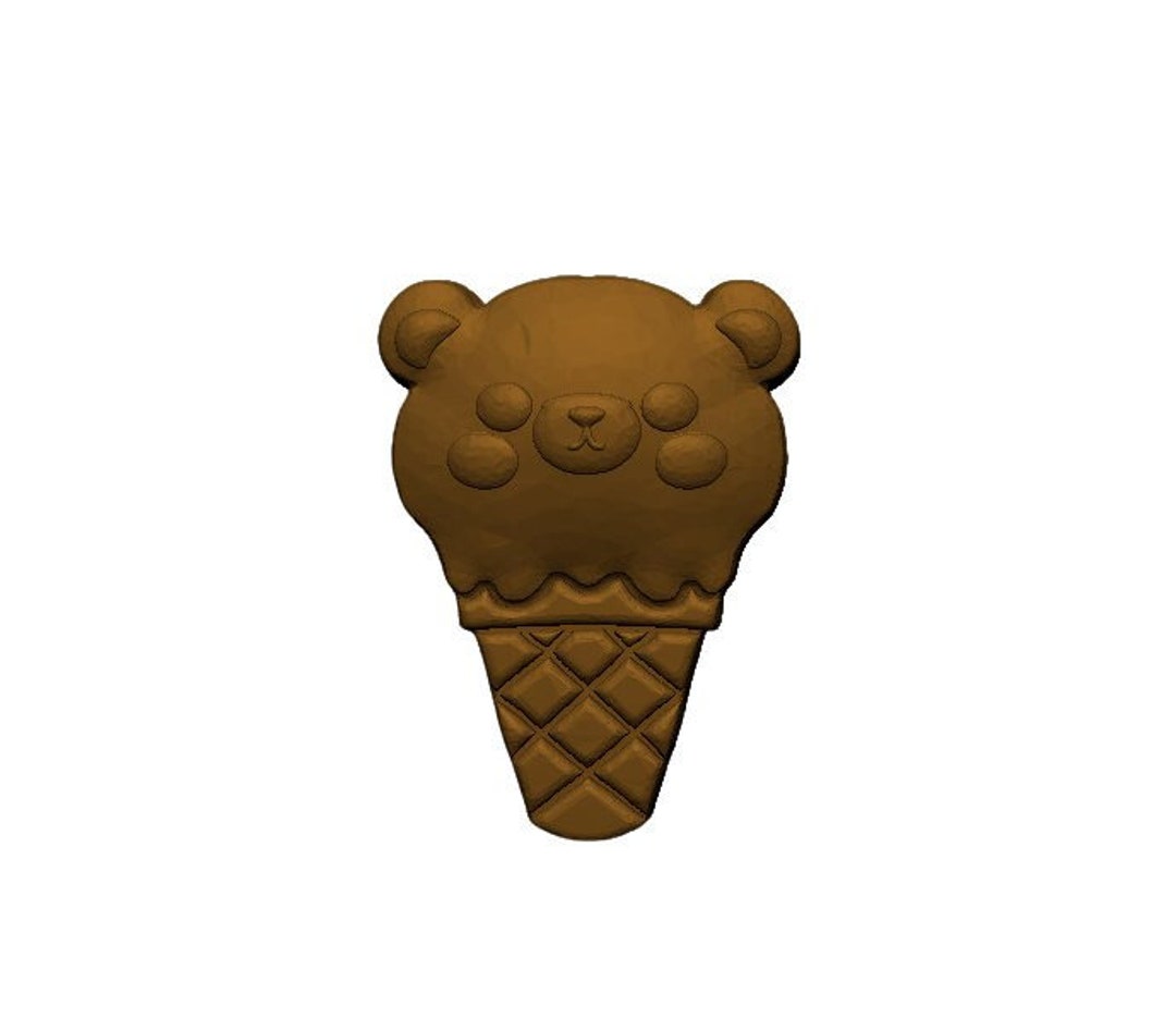 Kawaii Bear Ice Cream STL File for 3d Printing - Laser CNC Router - 3D ...