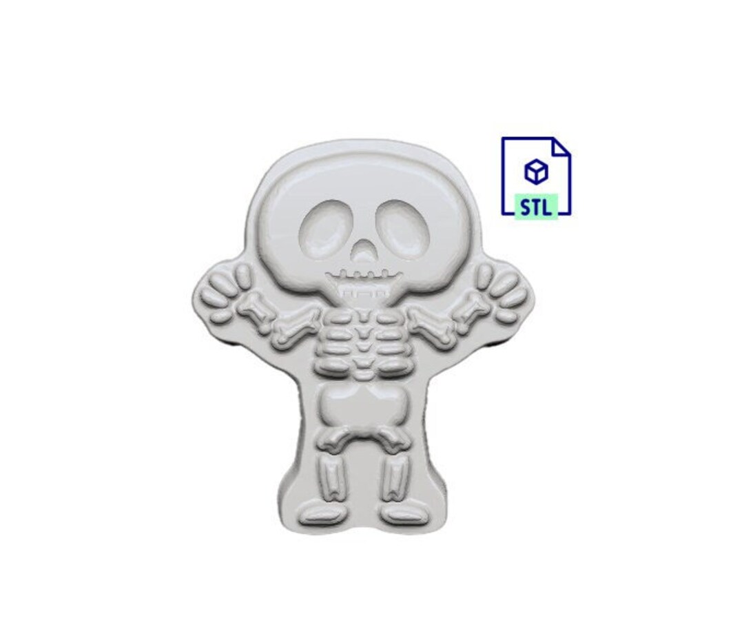Kawaii Skelly Bones STL File for 3d Printing - Laser CNC Router - 3D ...