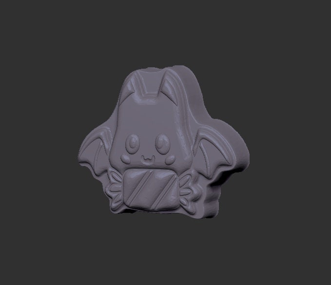 Kawaii Bat on Skull STL File for 3d Printing - Laser CNC Router - 3D ...