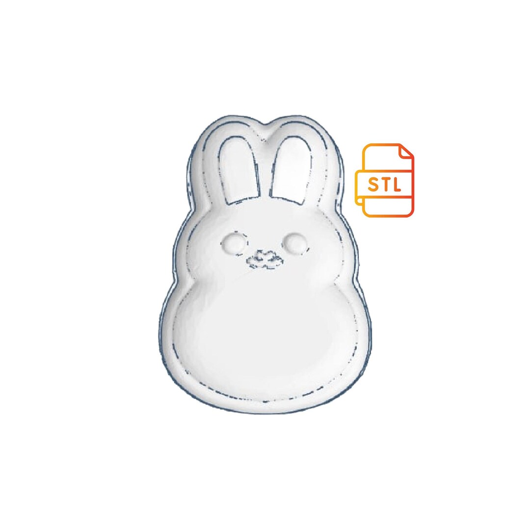 Bunny Cookie STL File for 3d Printing - Laser CNC Router - 3D Printable ...