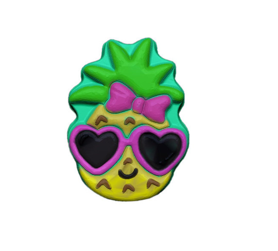 Kawaii Summer Pineapple STL File for 3d Printing Laser CNC Router 3D ...