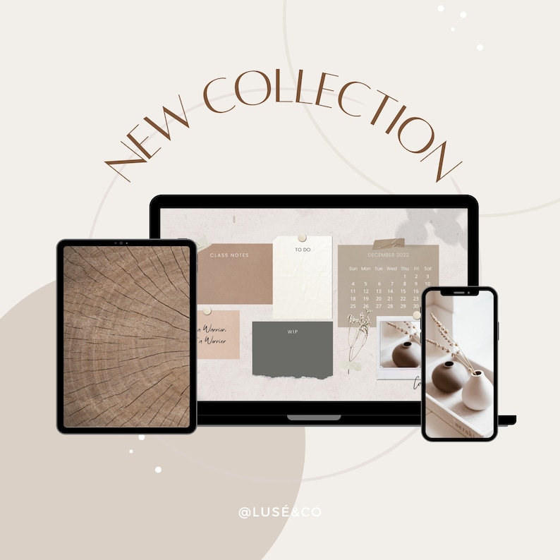 Desktop Organizer Wallpaper Calendar 2023 72 Brown Paper - Etsy UK