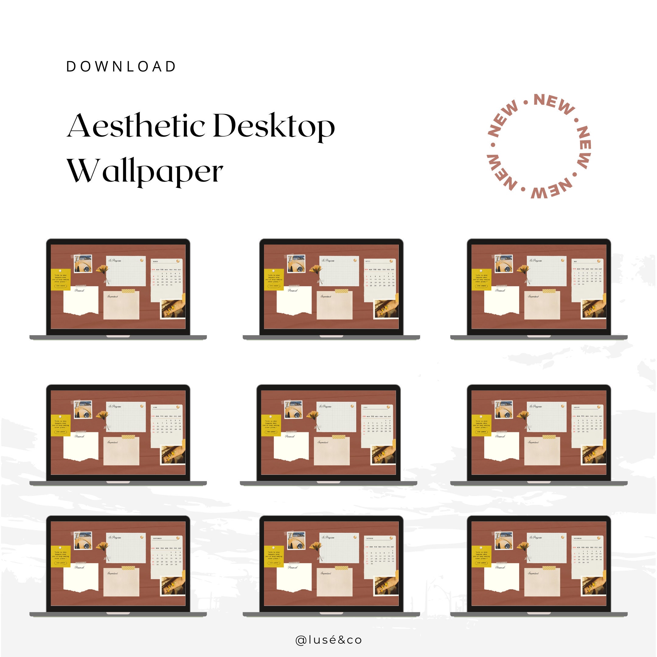 Desktop Organizer Wallpaper Calendar 2023 78 Vivid Autumn - Etsy UK