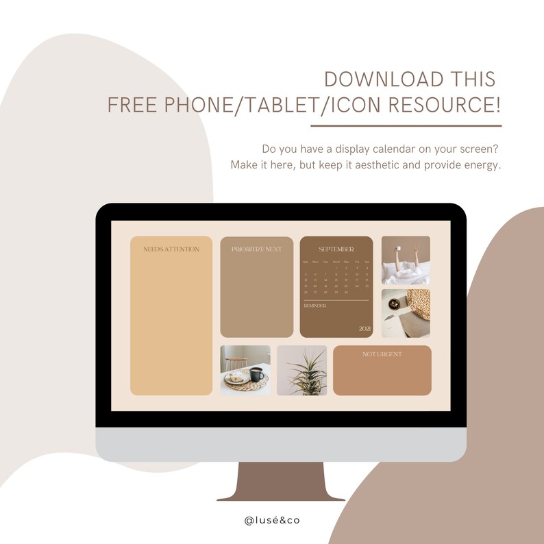 Desktop Organizer Wallpaper Calendar 2023 36 Good Vibes - Etsy